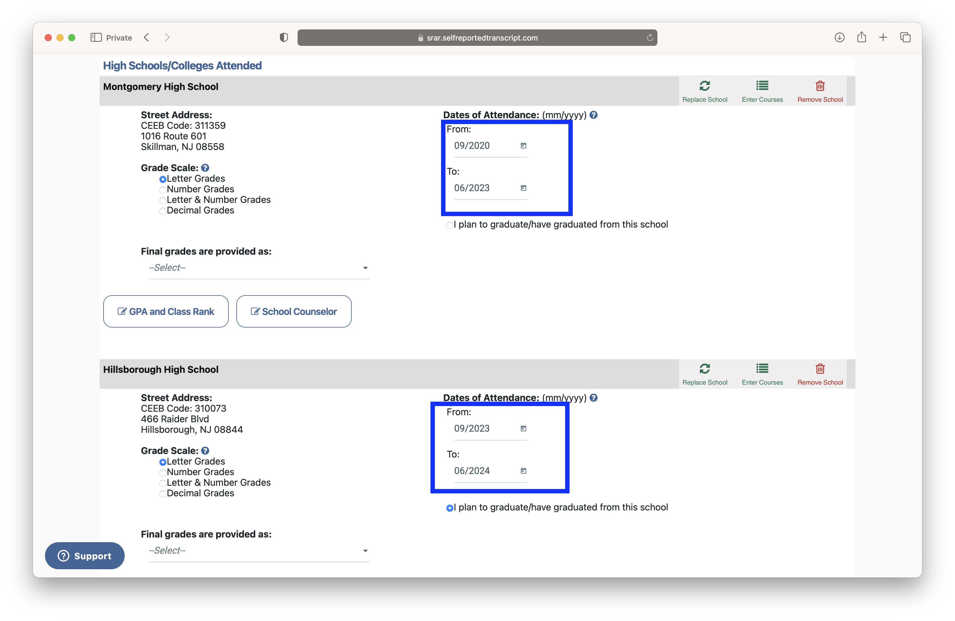 How To Record Your Dates Of Attendance If You Attended Multiple High ...